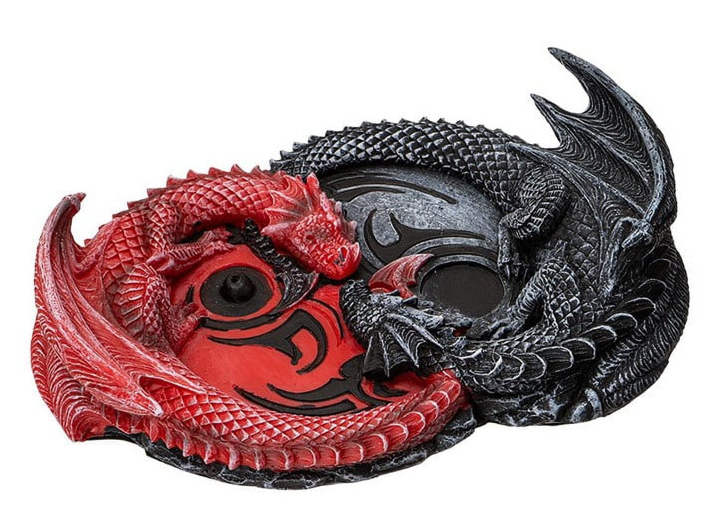 Auspicious Infinity Red And Black Unity Dragons Decorative Incense ...