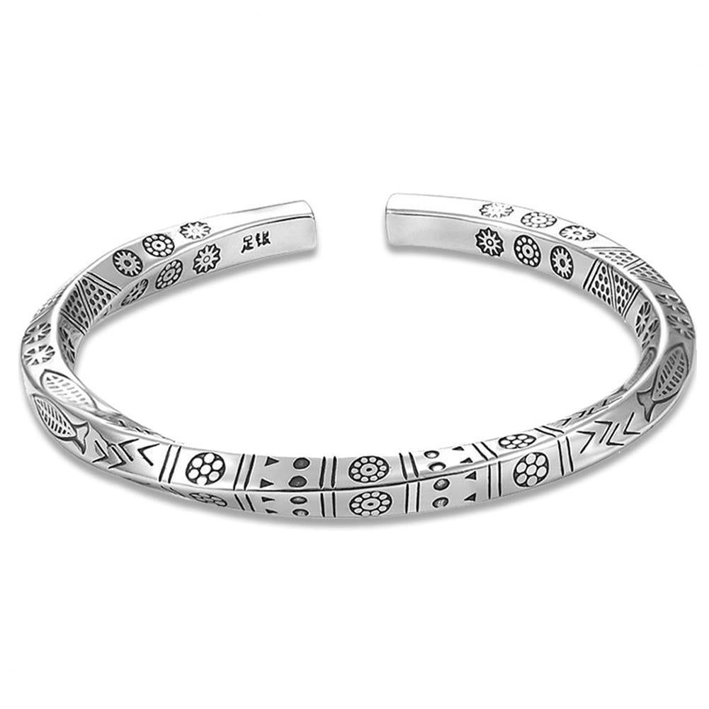 Auspicious Totem Ethnic Bracelet Vintage Distressed Totem Runes Carved ...