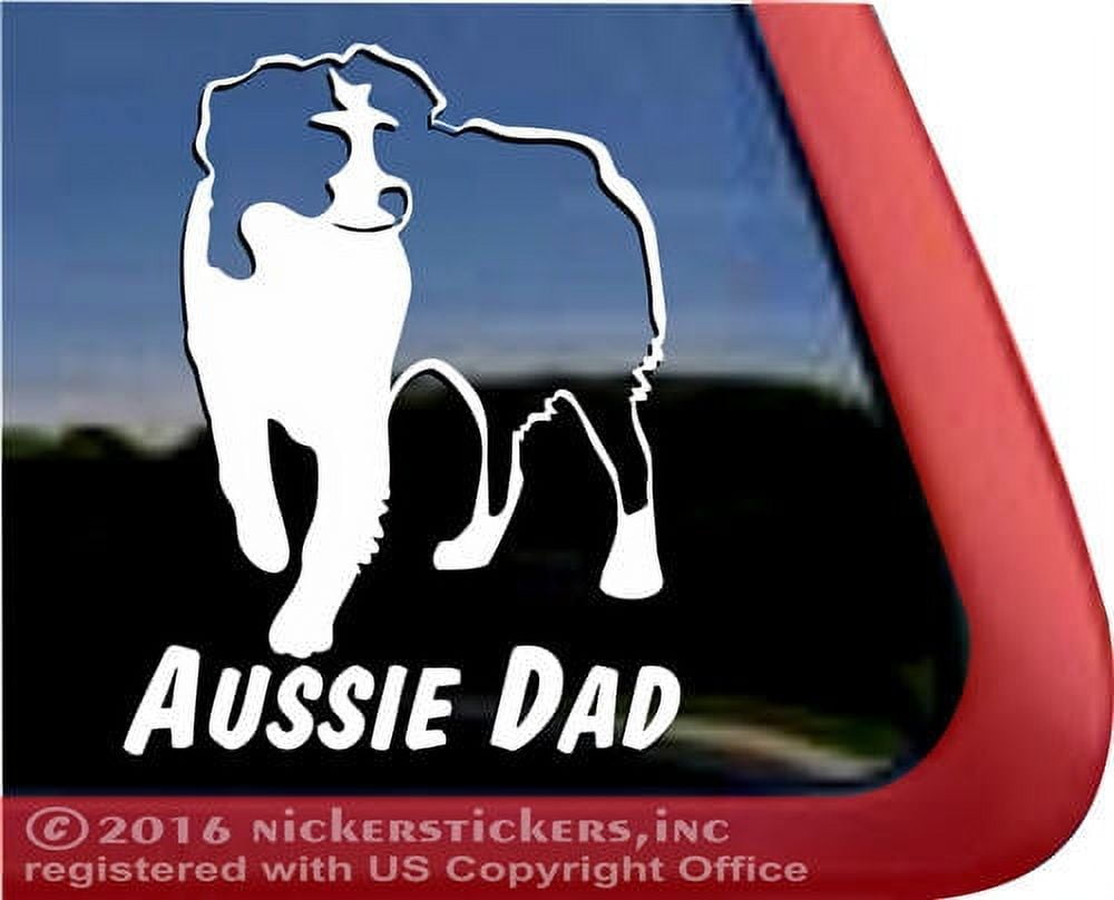 Aussie Dad | Australian Shepherd Vinyl Adhesive Dog Window Decal ...