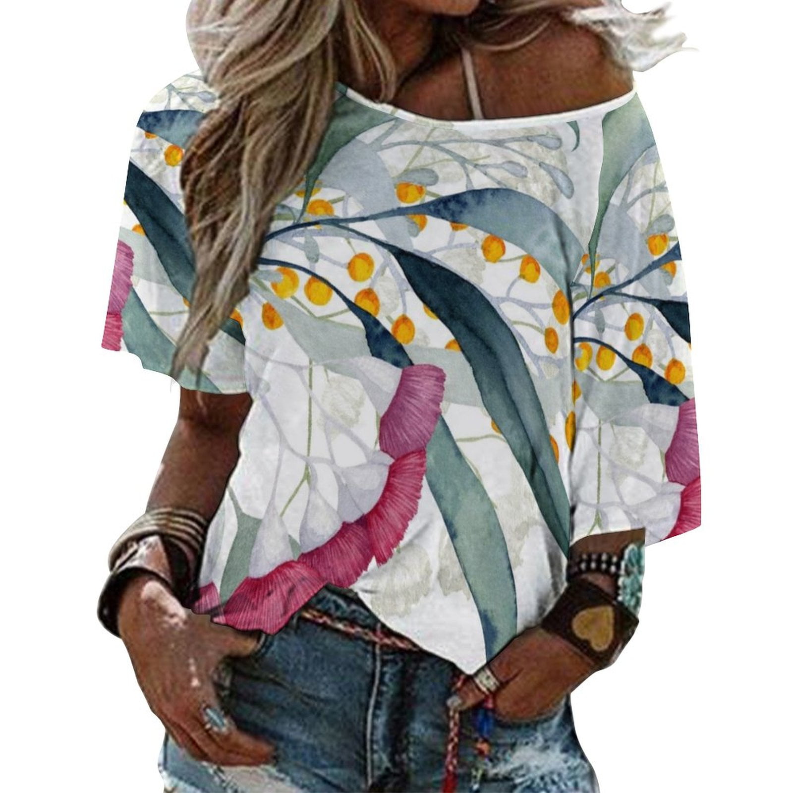 Aussie Gumtree Beauties Lotus Leaf Neck T-Shirt Long Sleeve Women'S T ...