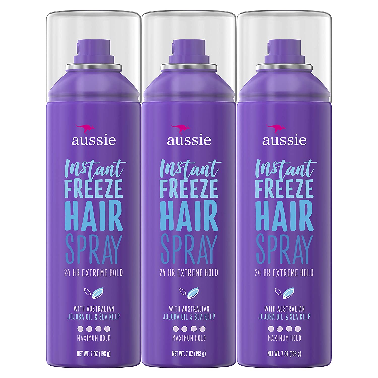 Aussie Instant Freeze Hairspray with Jojoba Oil, 7.0 oz, 2 Pack ...