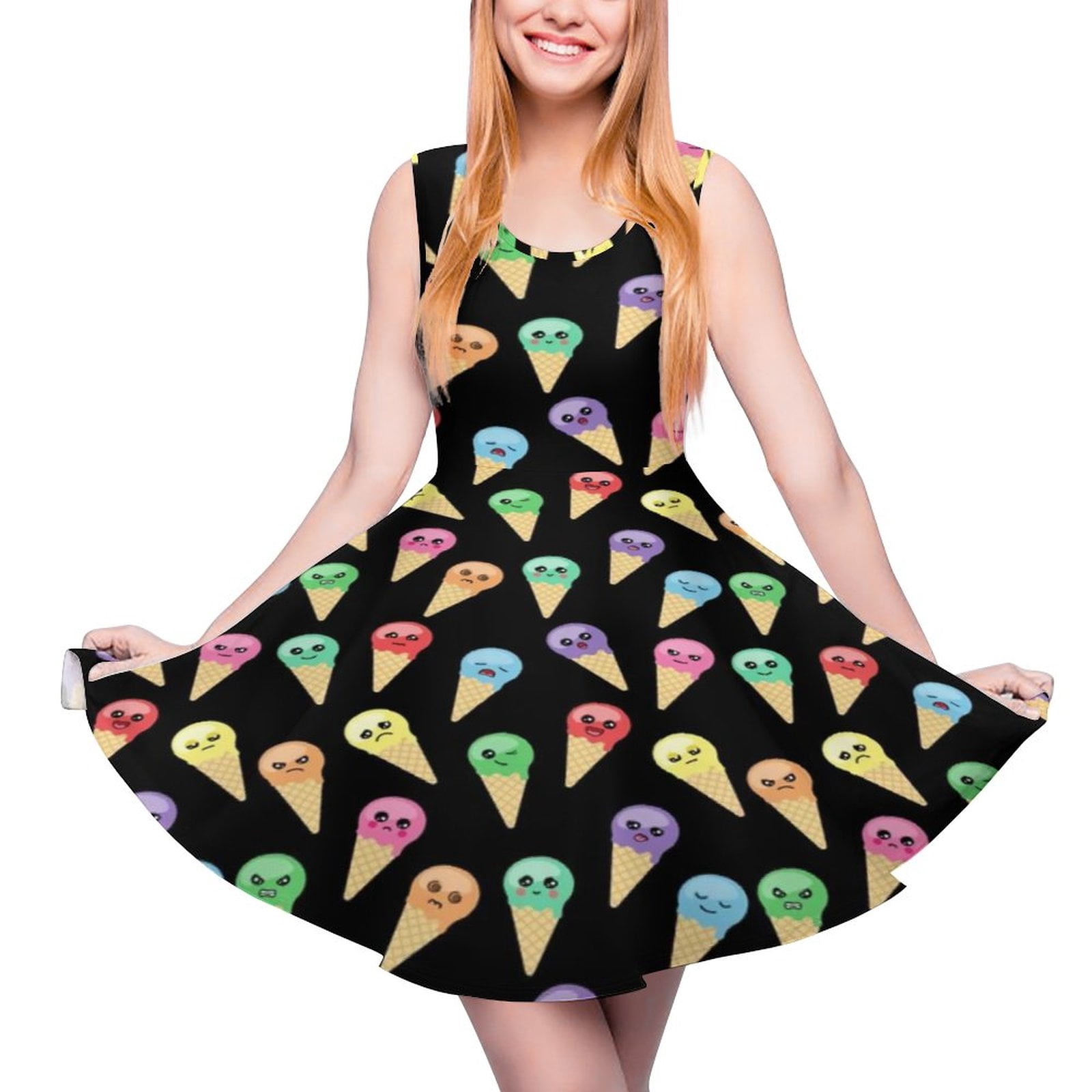 Aussie Ice Creams Dress Make Merriness Print Korean Fashion Dresses ...