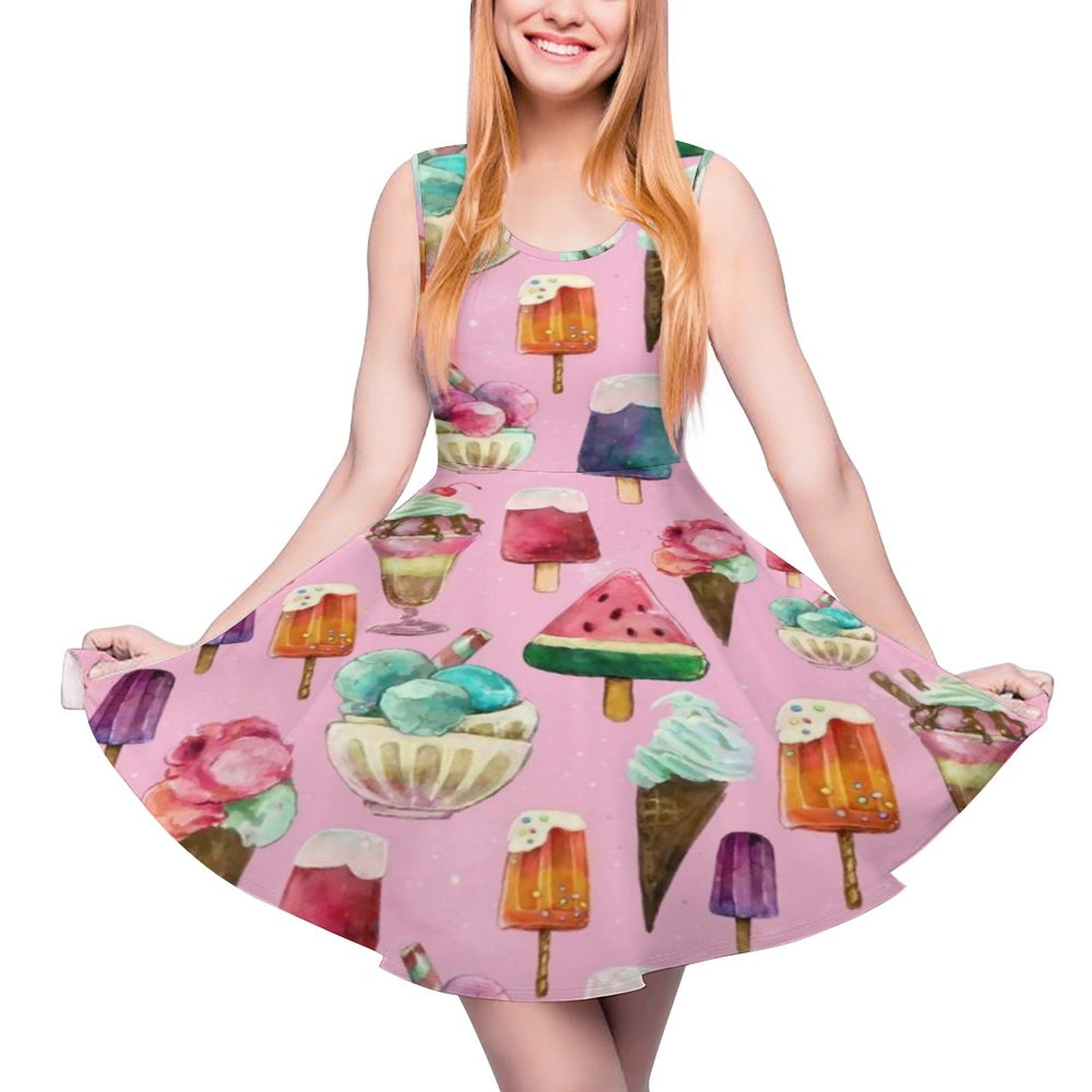 Aussie Ice Creams Dress Make Merriness Print Korean Fashion Dresses ...