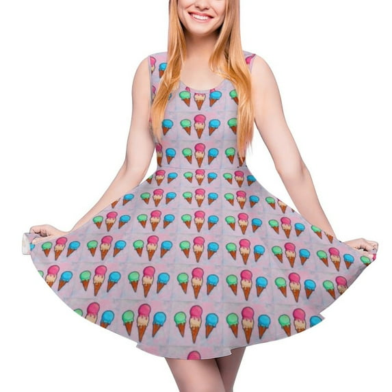Aussie Ice Creams Dress Make Merriness Print Korean Fashion Dresses ...