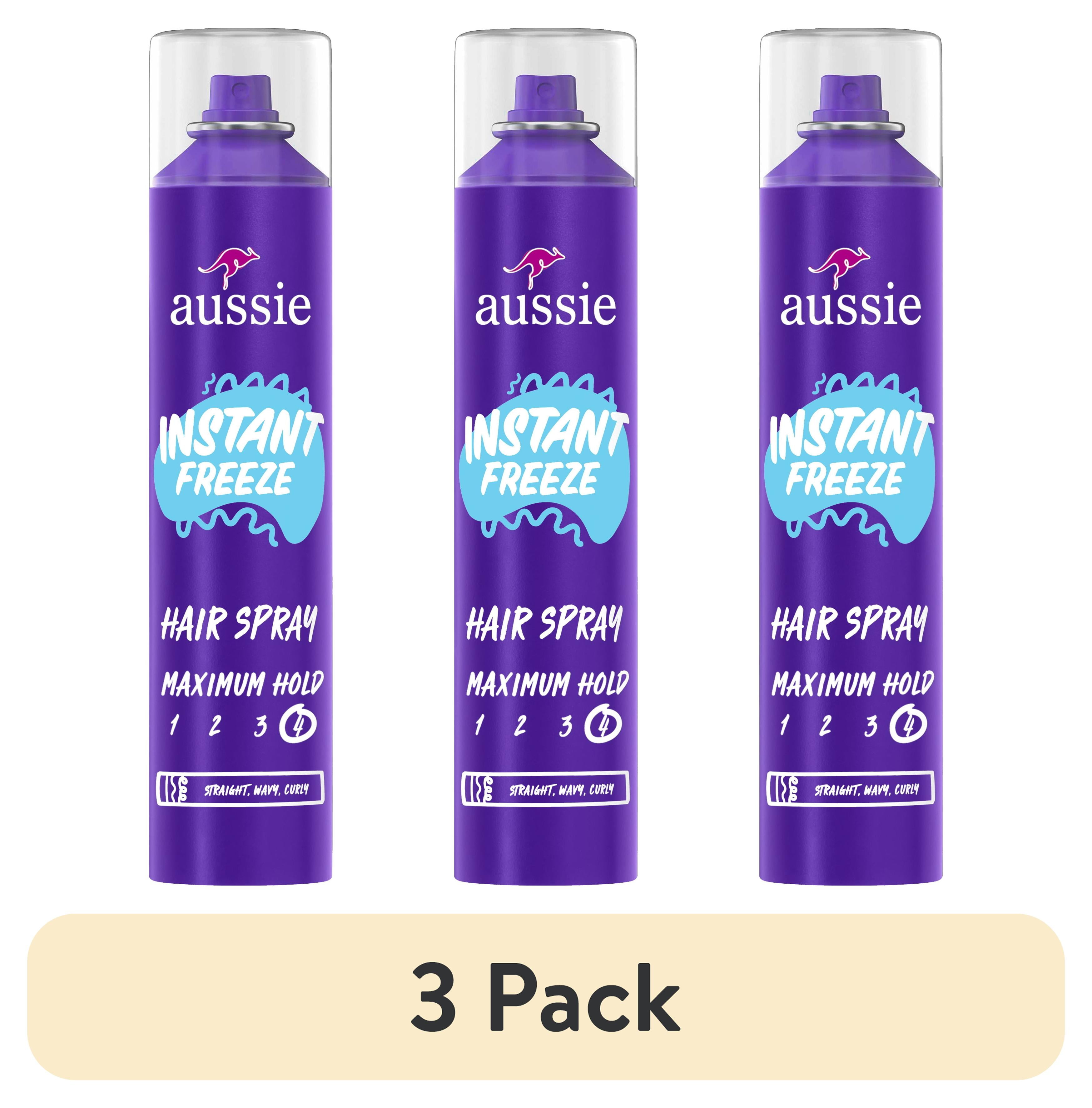 (3 pack) Aussie Instant Freeze Hair Spray for Curly Hair, Straight Hair ...