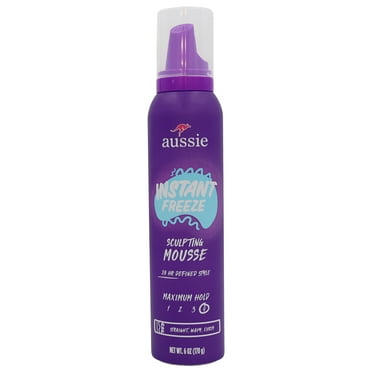Aussie Instant Freeze Mousse, 24 Hour Maximum Hold with Jojoba Oil ...