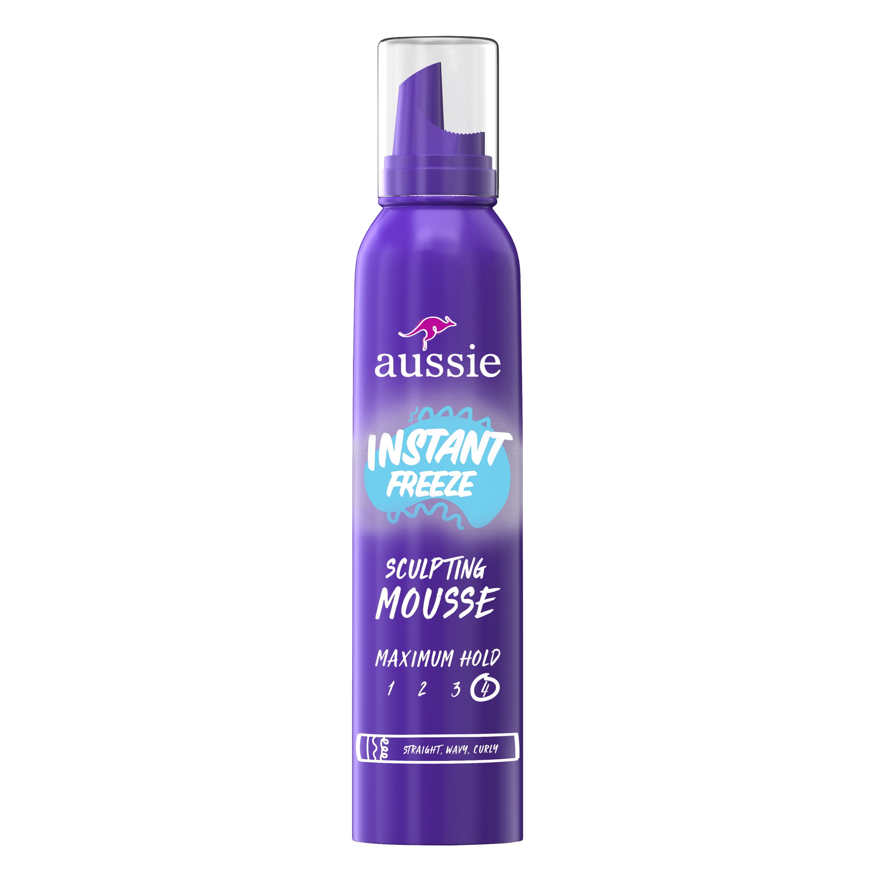 Aussie Instant Freeze Sculpting Mousse, Mousse for Curly Hair, Straight ...