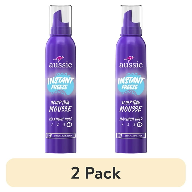 (2 pack) Aussie Instant Freeze Sculpting Mousse, Mousse for Curly Hair ...