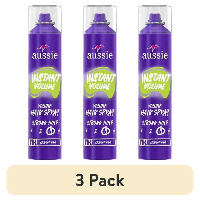 (3 pack) Aussie Instant Volume Hair Spray for Wavy and Straight Hair ...