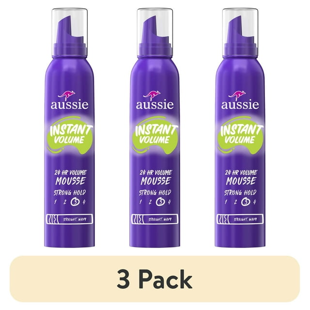 (3 pack) Aussie Instant Volume Mousse, 24-Hour Volume Mousse, 6 oz ...