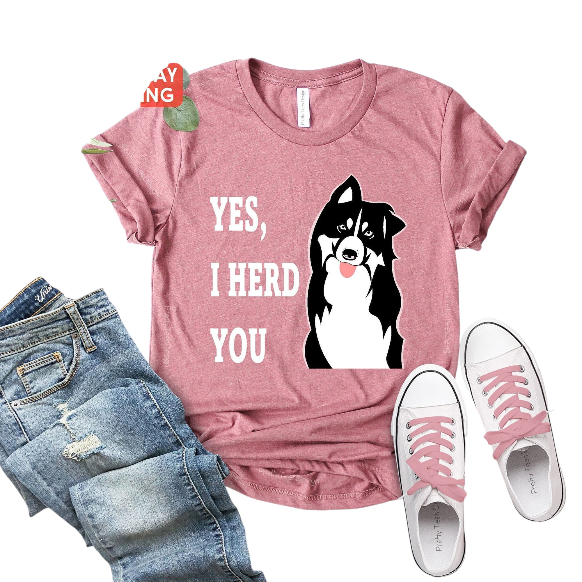 Aussie Lovers Retro Unisex Classic 2D T-Shirt - I Herd You Herding Dog ...