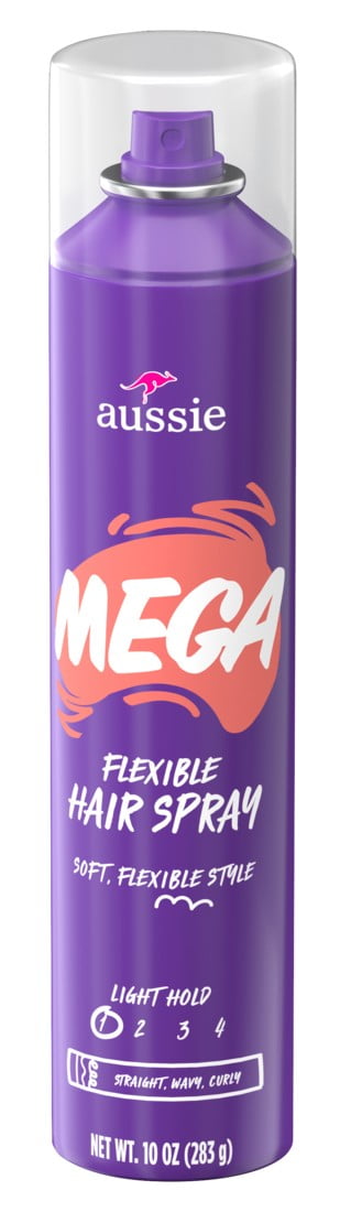 Aussie Mega Hairspray Light Hold 10oz 3pk for Straight Wavy Curly Hair ...