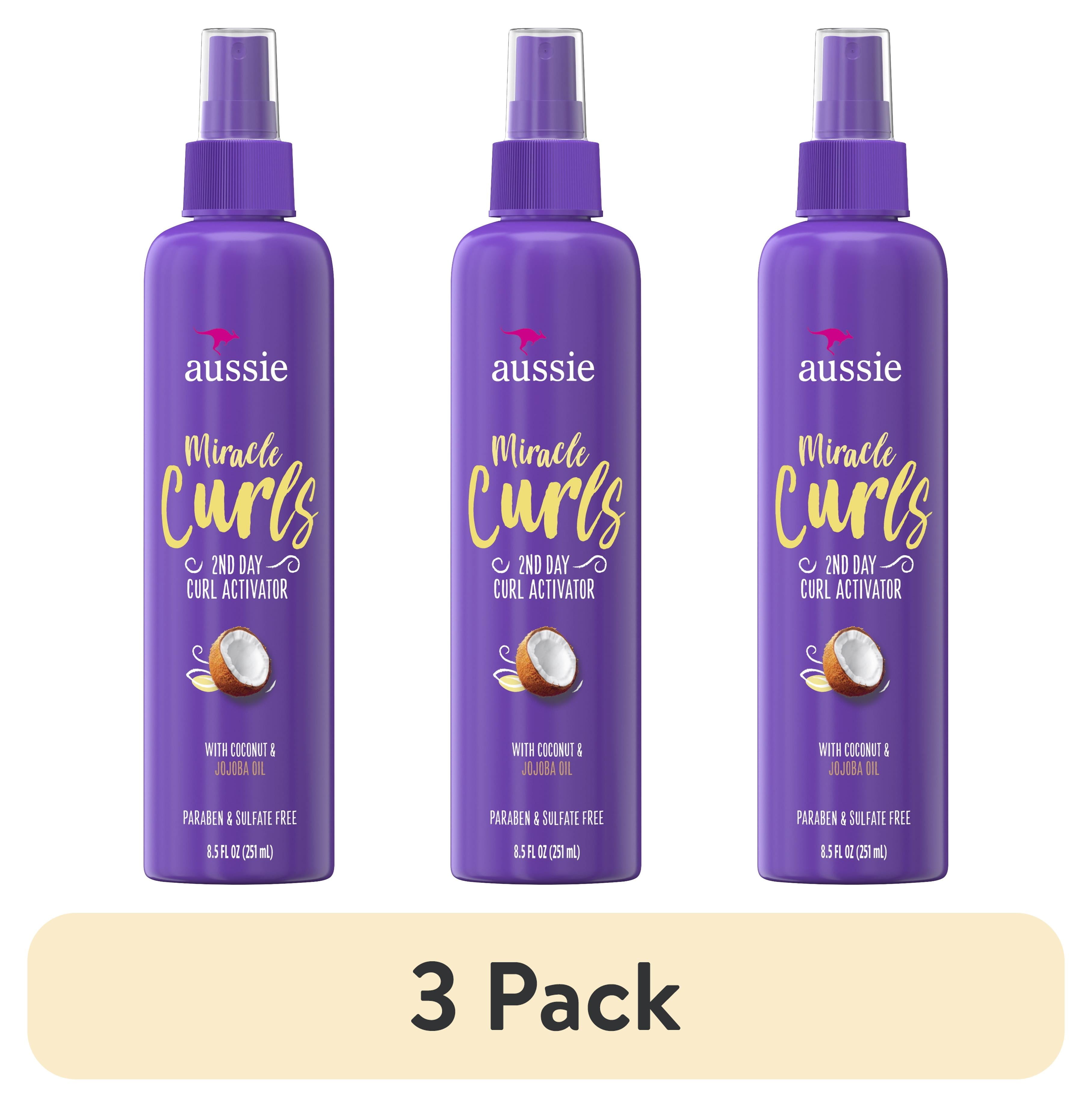 (3 pack) Aussie Miracle Curls 2nd Day Curl Activator Spray Gel, 8.5 fl ...