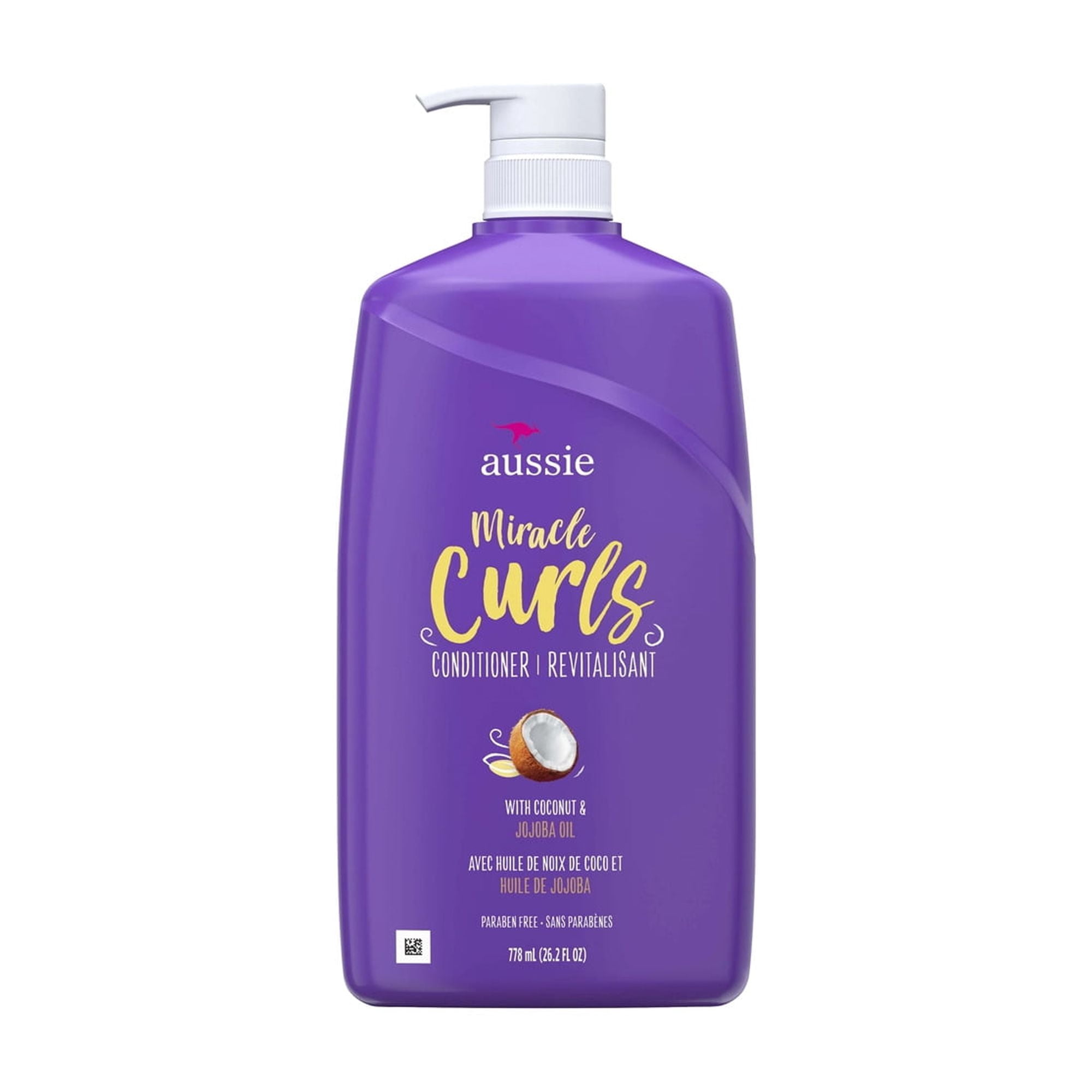 Aussie Miracle Curls Conditioner with Coconut Oil, Paraben Free, 26.2 ...