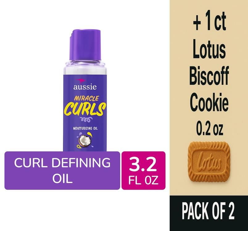 Aussie Miracle Curls Curl-Defining Oil Hair Treatment with Jojoba Oil 3.2 fl oz - Pack of 2 ...