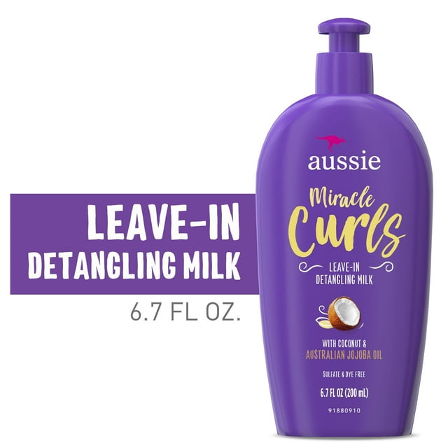 Aussie Miracle Curls Leave-in Detangling Milk, for Curly Hair Types ...