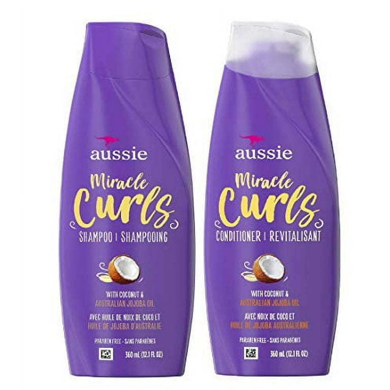 Combo set Aussie Miracle Curls Shampoo Conditioner 12.1oz each w Coconut Australian Jojoba Oil Walmart