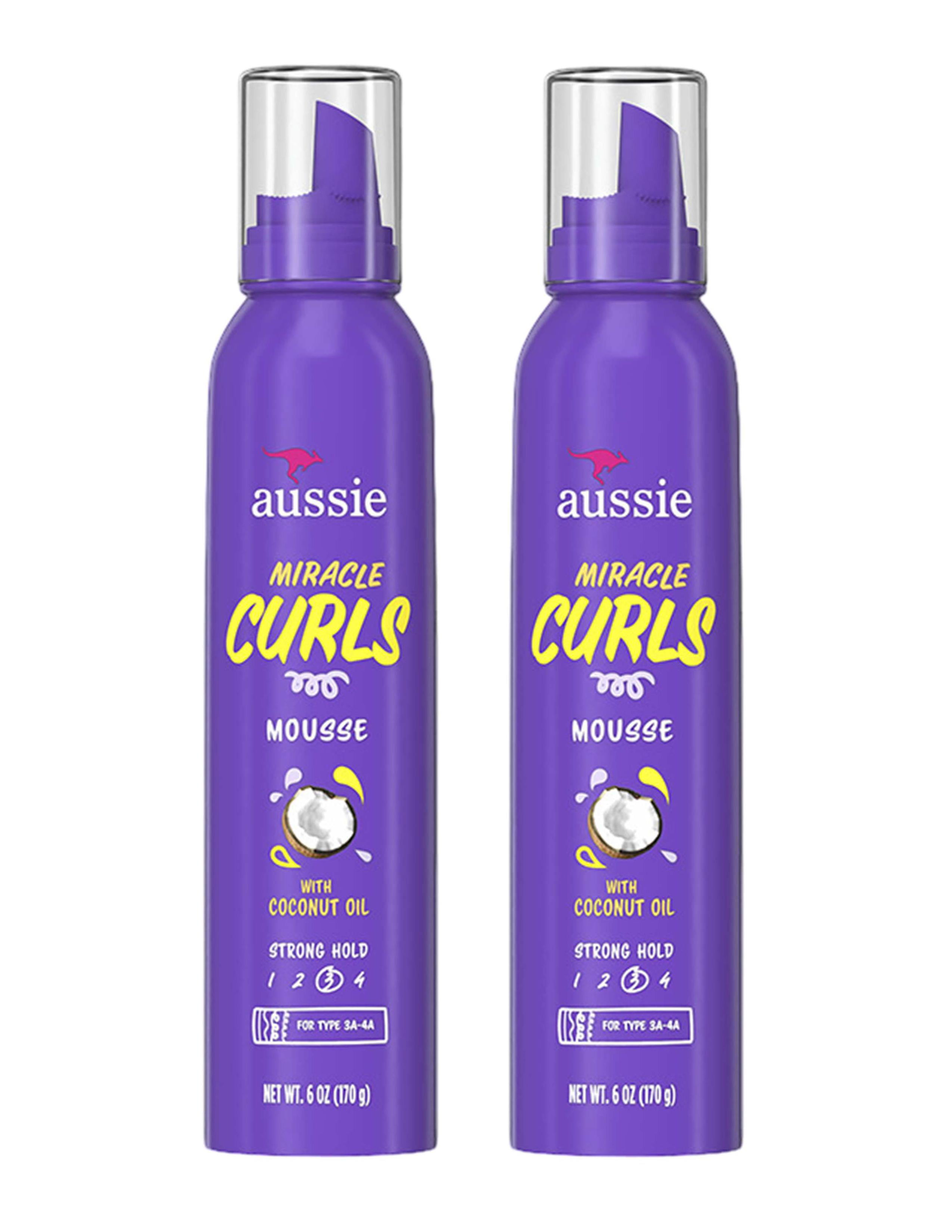 Aussie Miracle Curls Styling Hair Mousse with Coconut, 6 Oz., Pack of 2 ...