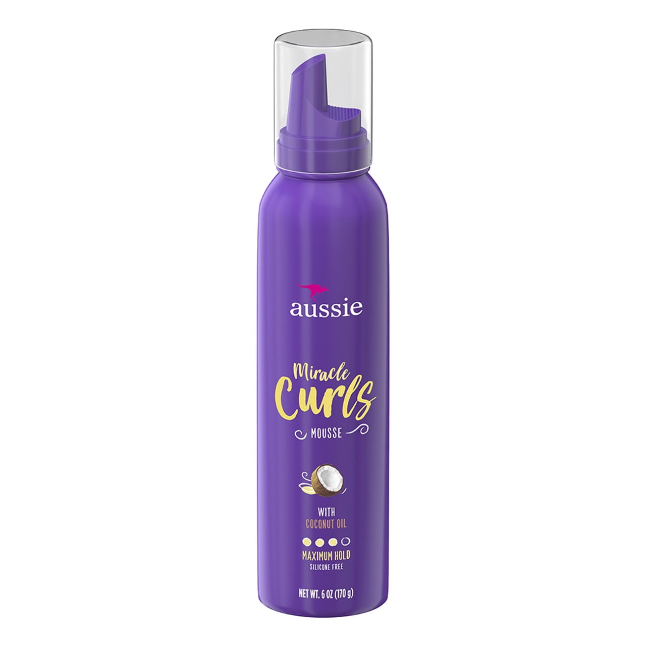 Aussie Miracle Curls Styling Mousse with Coconut And Jojoba Oil, 6.0 Oz ...