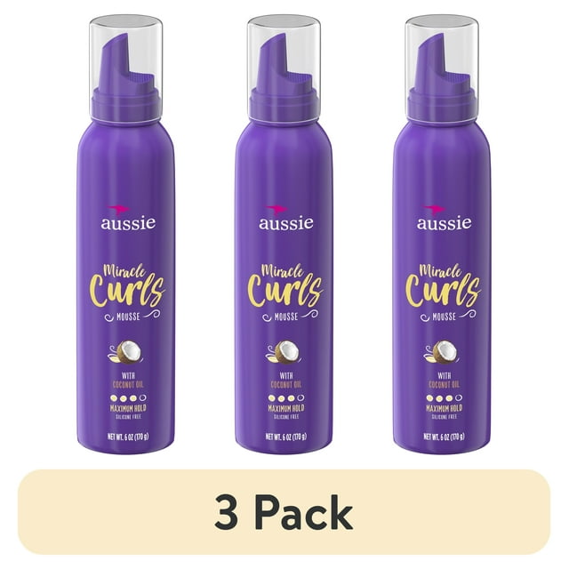 (3 pack) Aussie Miracle Curls Styling Mousse with Coconut & Jojoba Oil ...