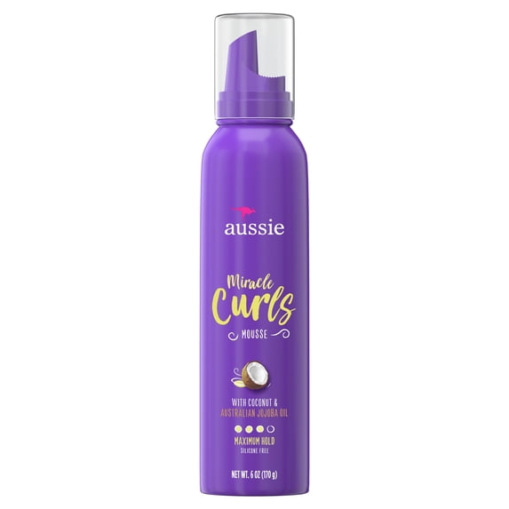 Aussie Miracle Curls Styling Mousse, Coconut Infused, Frizz Control, 6 ...