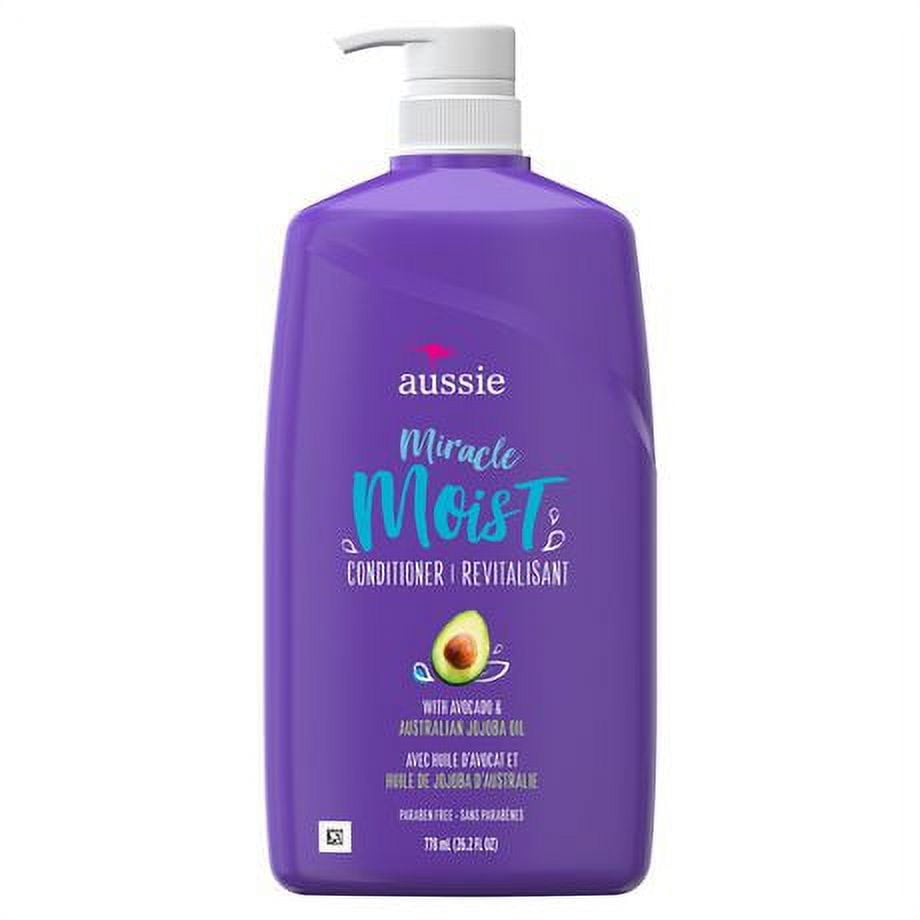Aussie Miracle Moist Conditioner with Avocado, Paraben Free, 26.2 Fl Oz ...