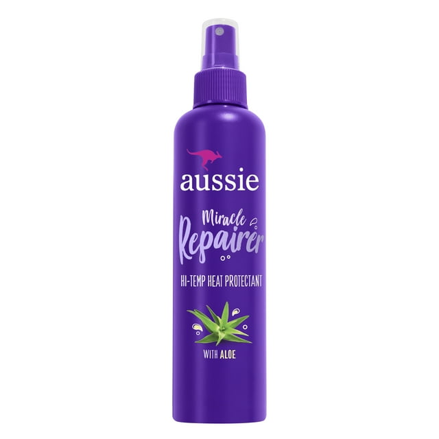 Aussie Miracle Repairer Hi Temp Heat Protectant with Aloe, 8.5 fl oz ...