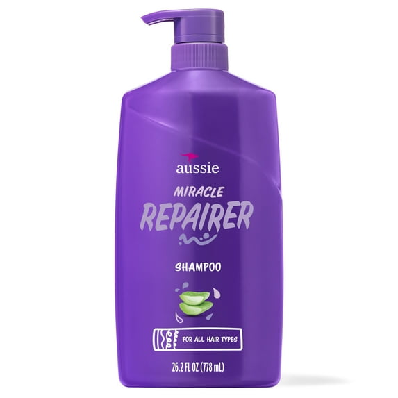 Aussie Miracle Repairer Shampoo with Aloe for All Hair Types, 26.2 fl ...