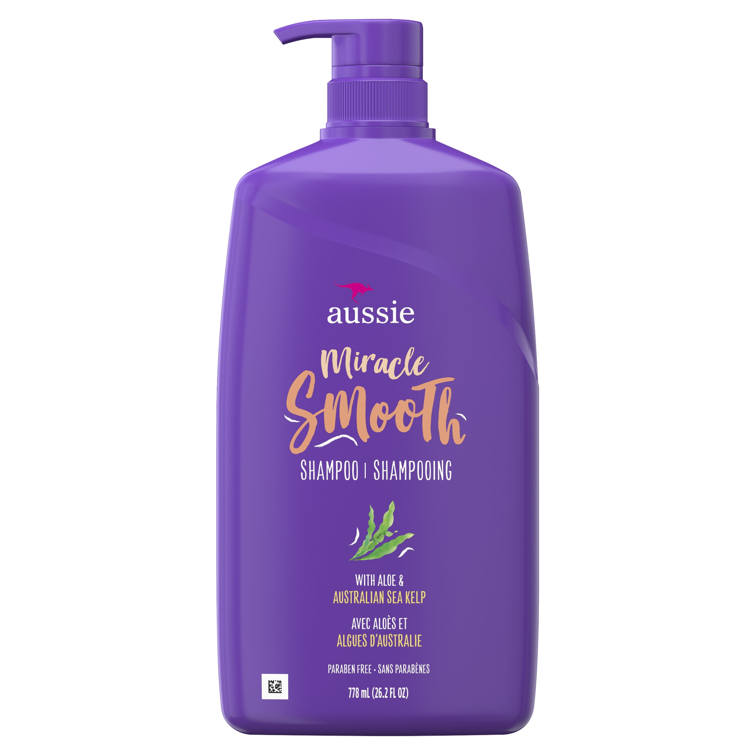 Aussie Miracle Smooth Shampoo with Aloe, Paraben Free, 26.2 Fl Oz ...