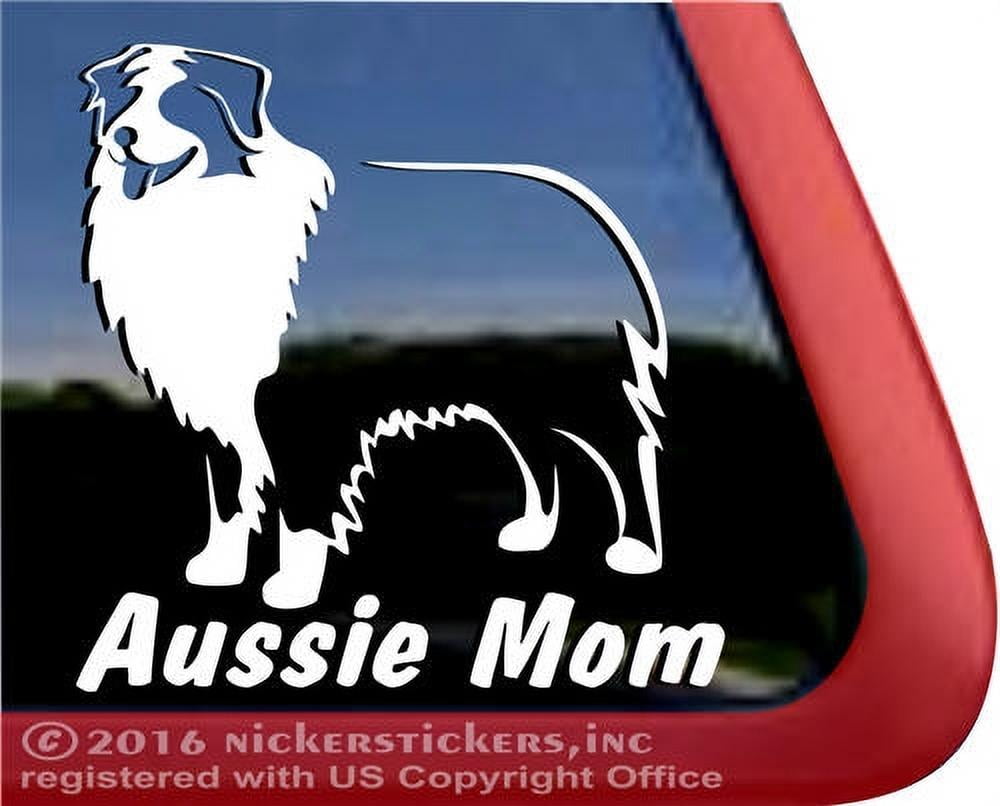 Aussie Mom | Standing Australian Shepherd Vinyl Adhesive Dog Window ...