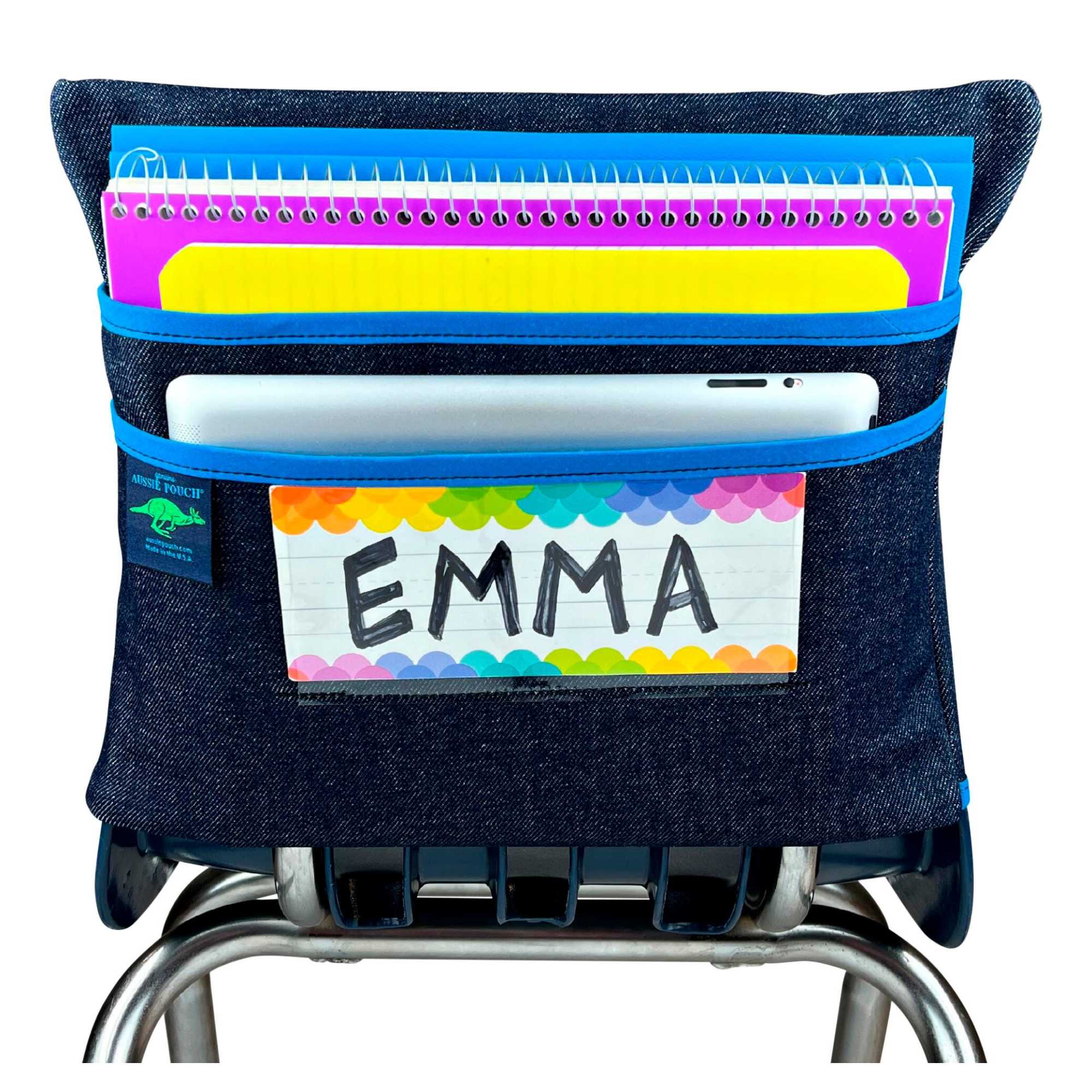 Aussie Pouch Chair Pocket with Double Pocket Design and Name Tag Pocket ...