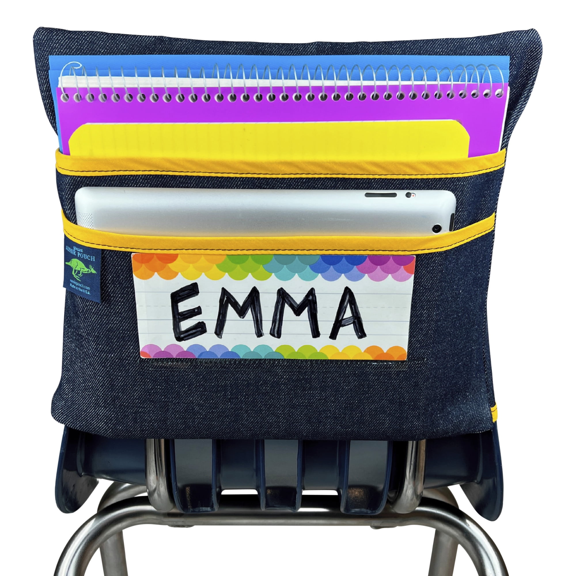 Aussie Pouch Chair Pocket with Double Pocket Design and Name Tag Pocket ...