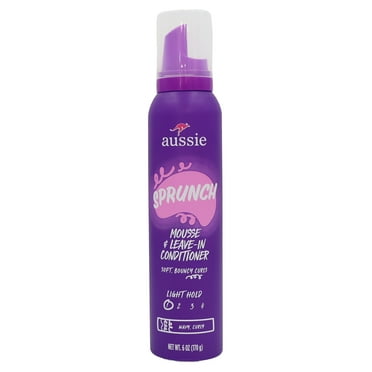 Aussie Sprunch Mousse for Wave & Curl, Leave-In Conditioner, 24-Hour ...