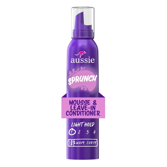 Aussie Sprunch Mousse & Leave-in Conditioner for Curly & Wavy Hair ...