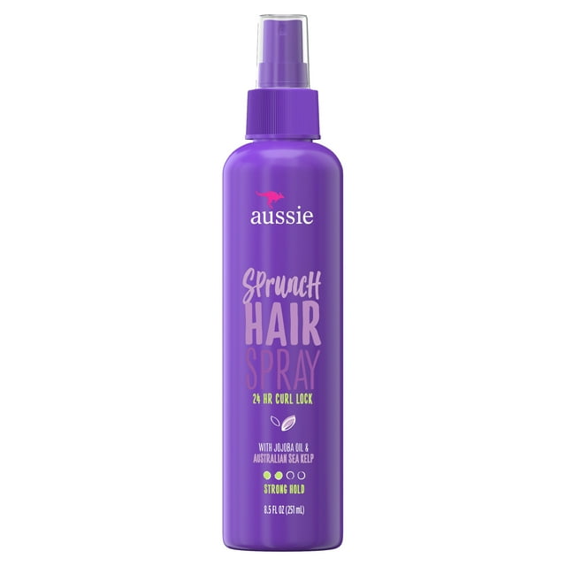 Aussie Sprunch Non-Aerosol Hairspray for Curly Hair, Strong Hold with ...