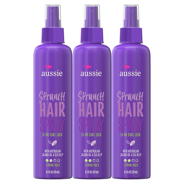 Aussie Sprunch Non-Aerosol Hairspray, Strong Hold for Curly Hair, 8.5 ...