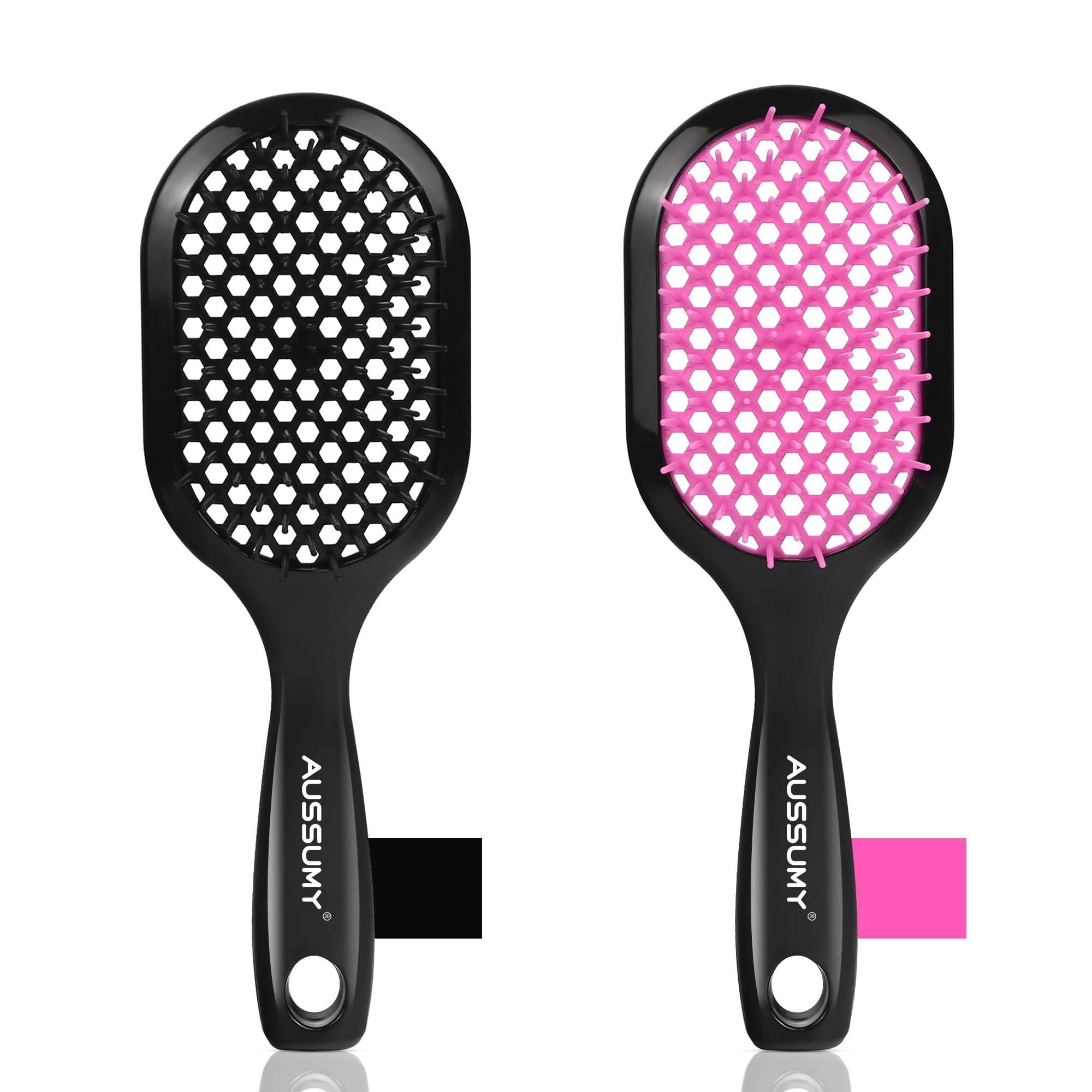 Aussumy Vented Detangling Hair Brush - 2 Pack Detangler for Effortless ...