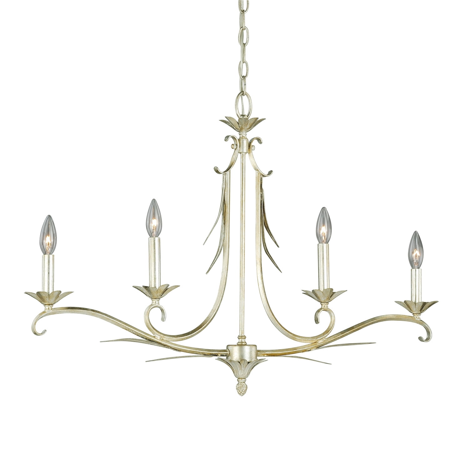 Austen 4L Silver Linear Chandelier Island Pendant Light Fixture ...