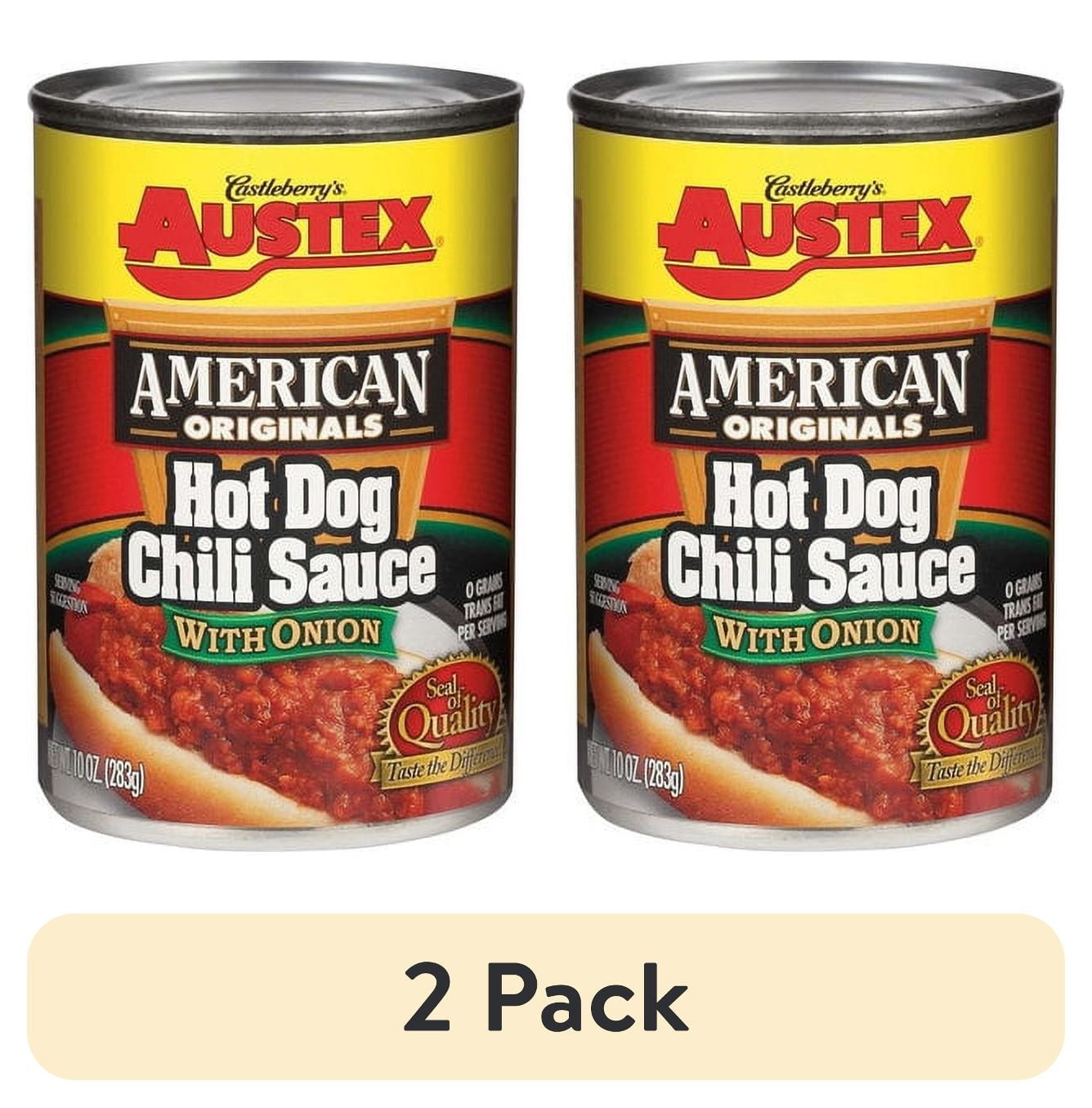 (2 pack) Austex American Originals Hot Dog Chili Sauce with Onion, 10 ...