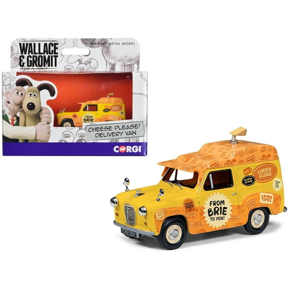 Austin A35 Van RHD (Right Hand Drive) Yellow "Cheese Please" "Wallace & Gromit" Diecast Model ...