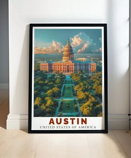 Austin Art Prints - Texas State Capitol Travel Posters NO FRAMED POSTER ...