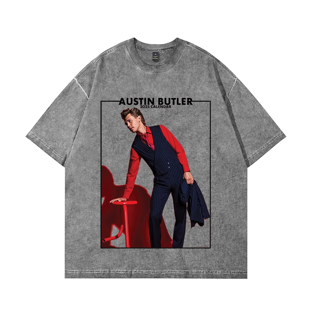 Austin Butler 2025 Washed Cotton Tshirt Hip Hop Short Sleeve Tees ...
