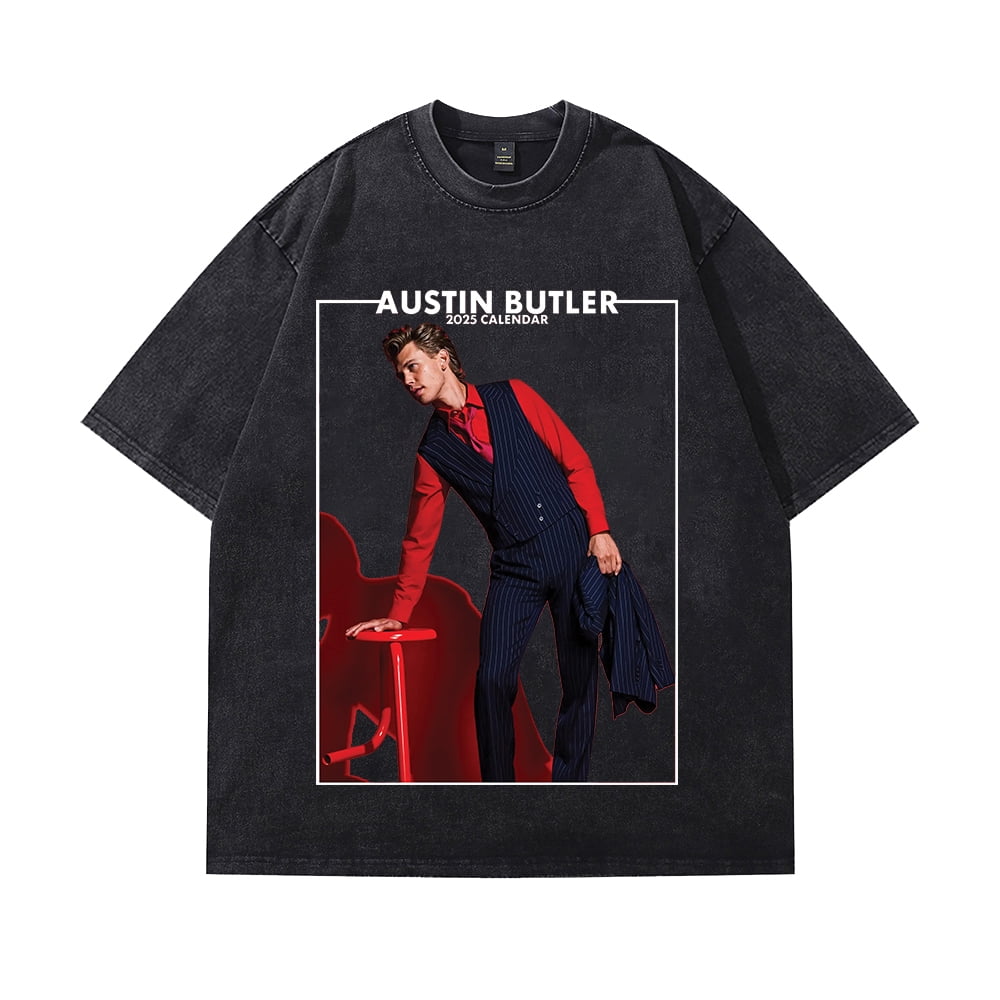 Austin Butler 2025 Washed Cotton Tshirt Hip Hop Short Sleeve Tees ...