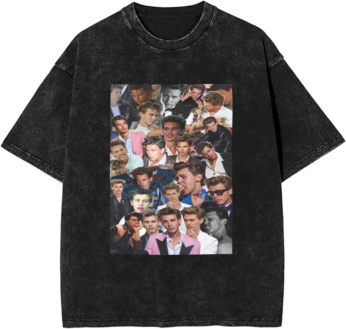 Austin Butler Shirt Washed Vintage Shirt Cotton Crewneck Short Sleeve T ...