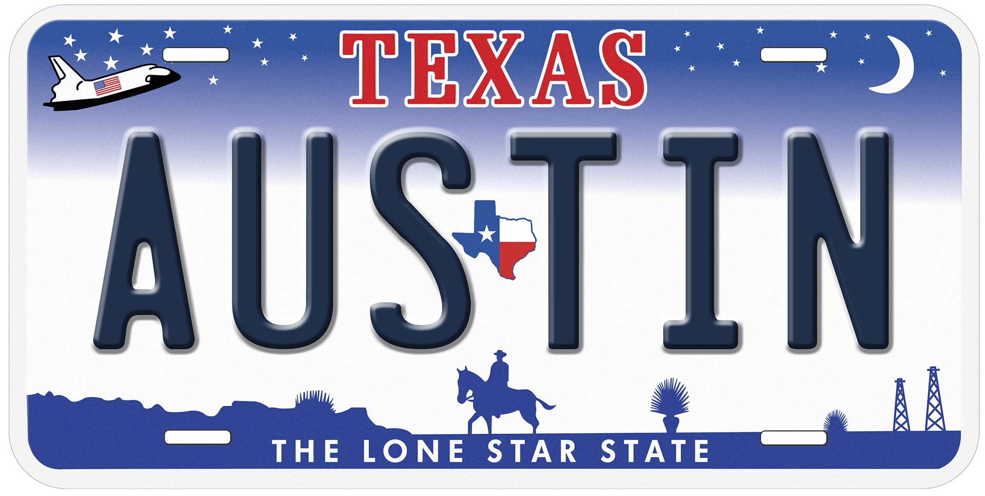 Austin Capital Of TX Flat Novelty Car License Plate - Walmart.com
