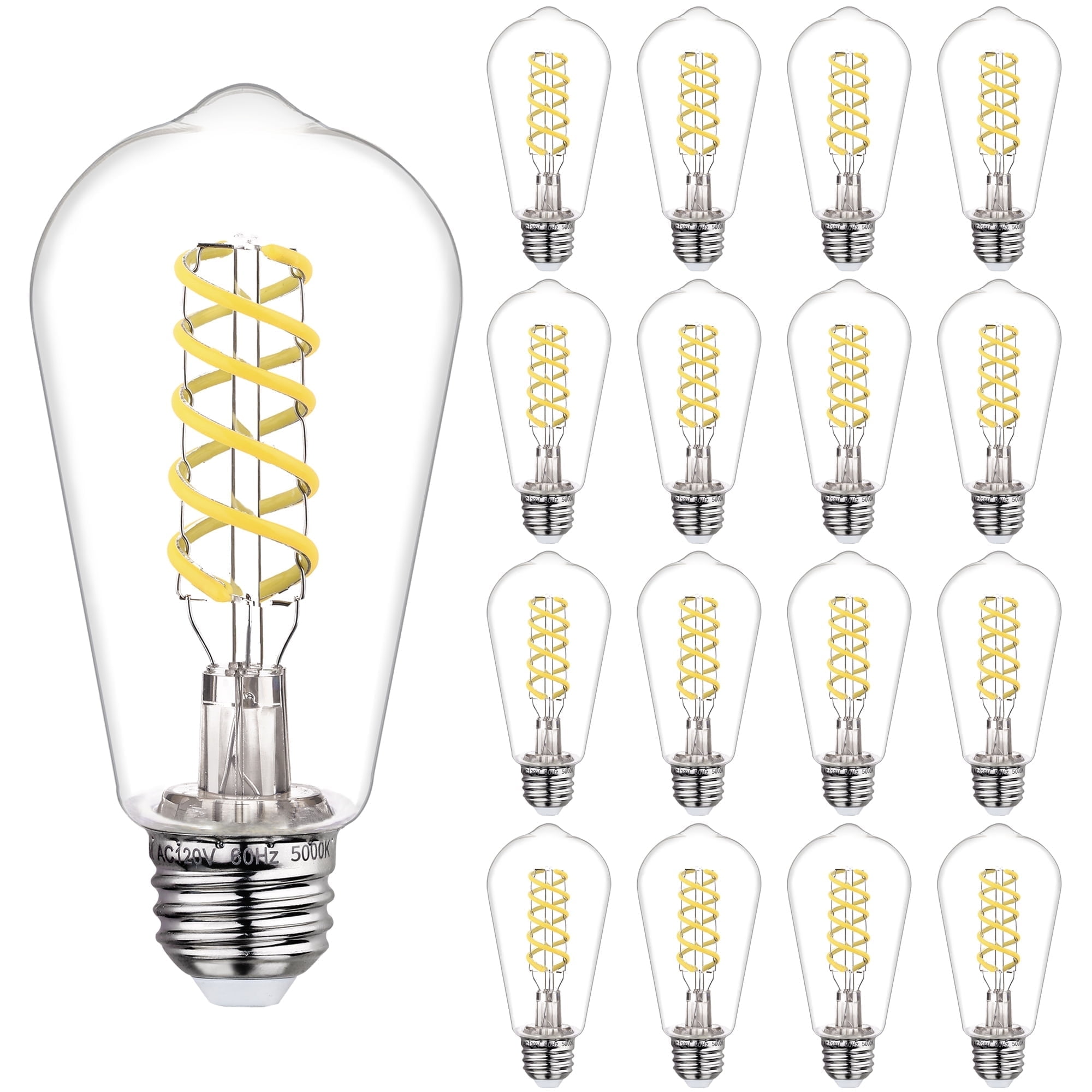 Austin Coast ST58 (ST19) LED Edison Bulb, Cold White 5000K, E26 Base ...