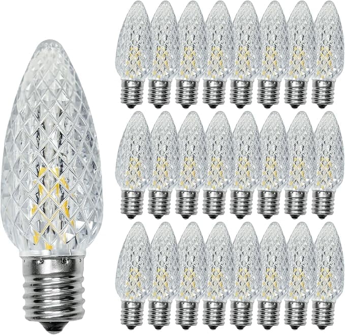 Austin Coast 25-Pack C9 LED Bulbs, Warm White 2700K, E17 Base ...