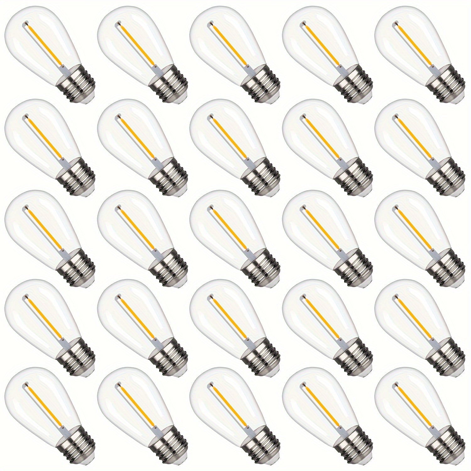 Austin Coast 25 Pack Shatterproof S14 Replacement LED Light Bulbs, 1W ...