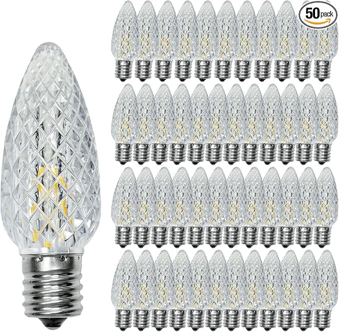 Austin Coast 50-Pack C9 LED Bulbs, Warm White 2700K, E17 Base ...