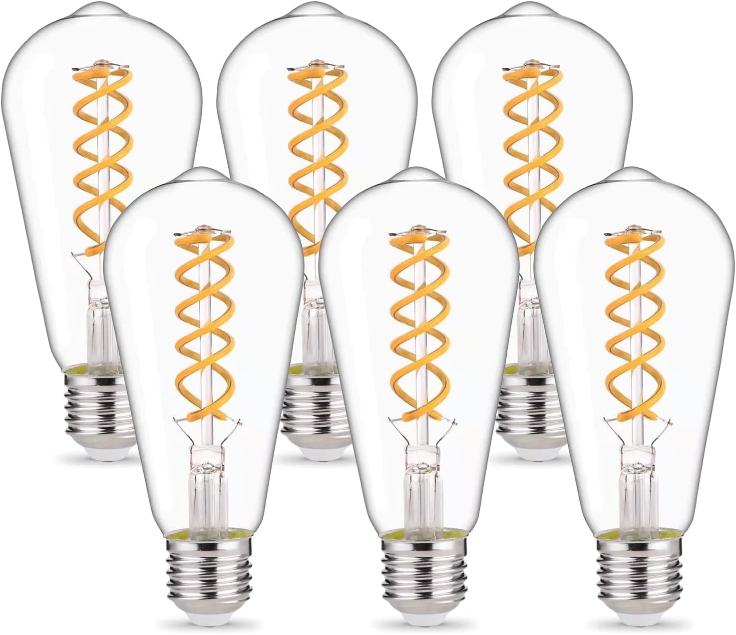 Austin Coast 6-Pack ST58 (ST19) 2700K LED Glass Bulb, 6W (60W ...